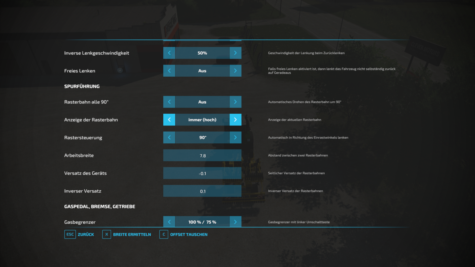 Vehicle Control Addon FS22 | AgraZ Mods | Spurassistent